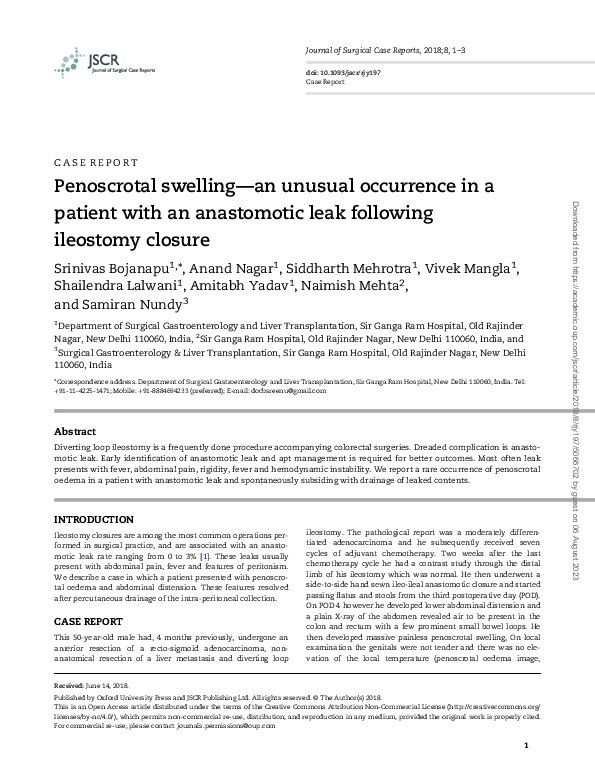 (PDF) Penoscrotal swelling-an unusual occurrence in a patient with an ...