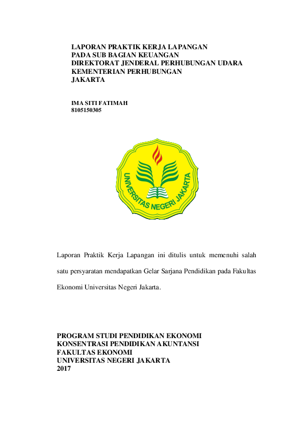 (PDF) Laporan Praktik Kerja Lapangan Pada Sub Bagian Keuangan Direktorat Jenderal Perhubungan ...