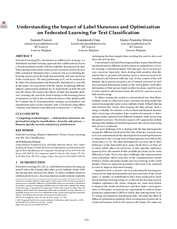(PDF) Understanding the Impact of Label Skewness and Optimization on Federated Learning for Text ...