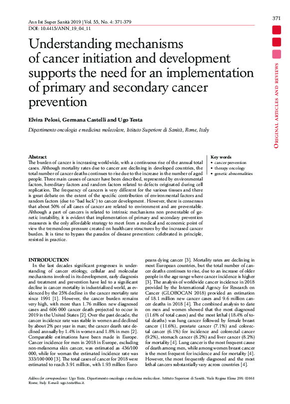 (PDF) Understanding mechanisms of cancer initiation and development ...