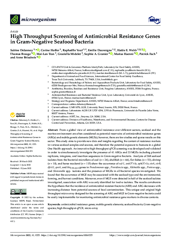 (PDF) High Throughput Screening of Antimicrobial Resistance Genes in Gram-Negative Seafood ...
