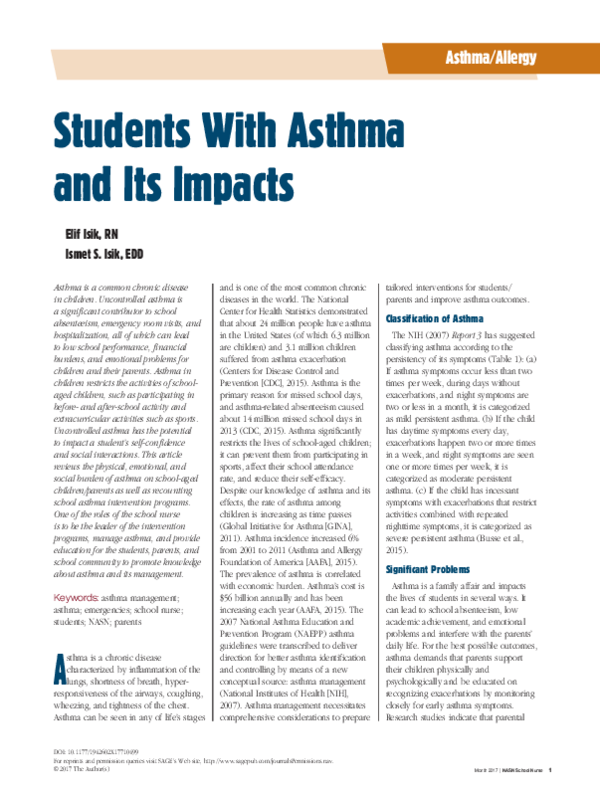 (PDF) Students With Asthma and Its Impacts