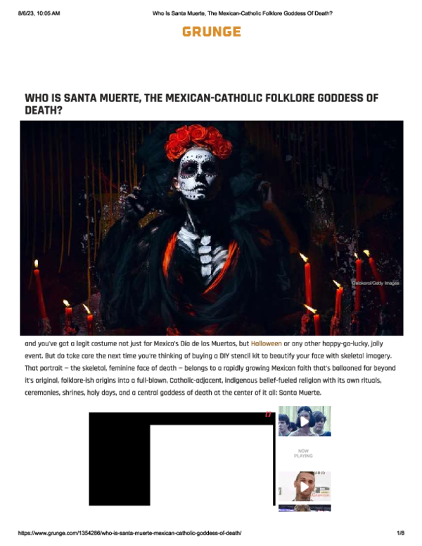 (PDF) WHO IS SANTA MUERTE, THE MEXICAN-CATHOLIC FOLKLORE GODDESS OF DEATH