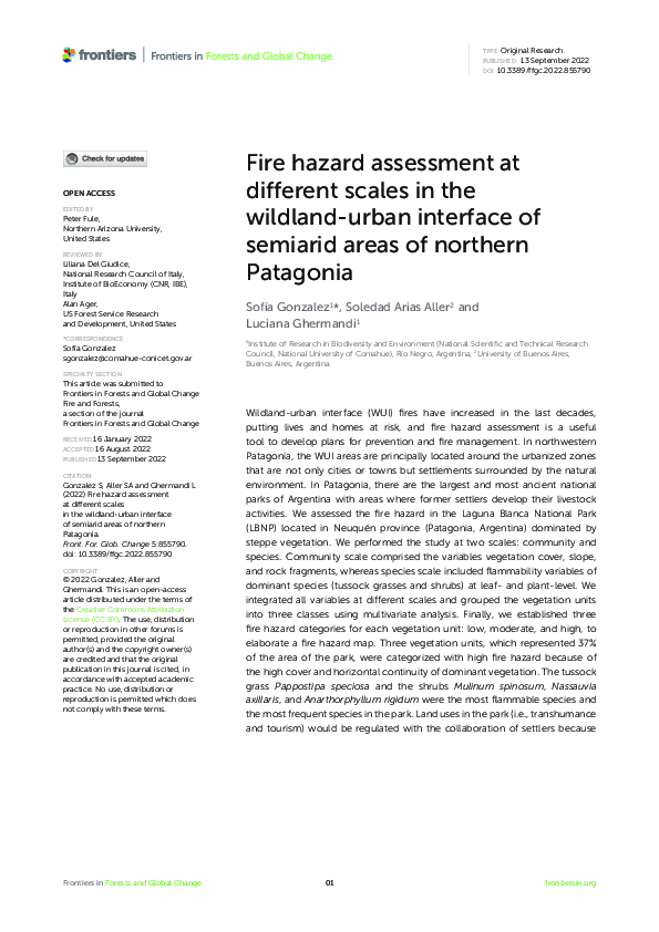 (PDF) Fire hazard assessment at different scales in the wildland-urban ...