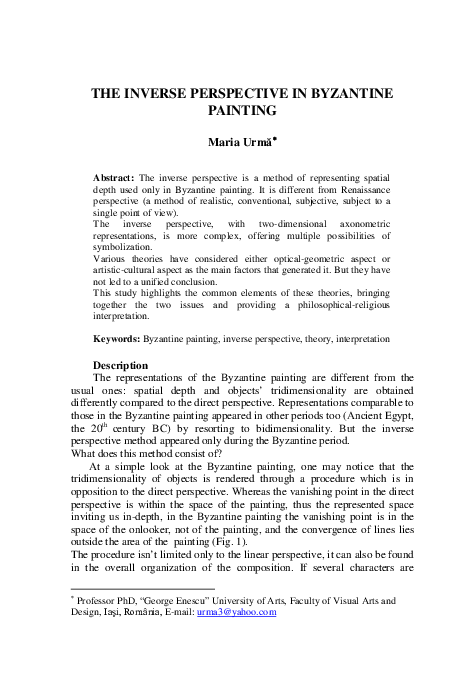 (PDF) The Inverse Perspective in Byzantine Painting