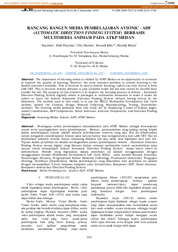 (PDF) Rancang Bangun Media Pembelajaran Avionic - Adf (Automatic ...
