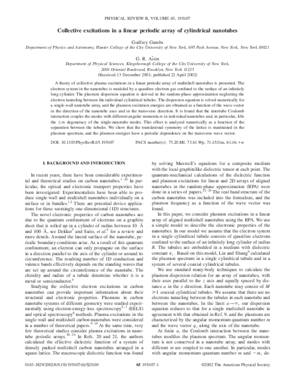 (PDF) Collective excitations in a linear periodic array of cylindrical ...