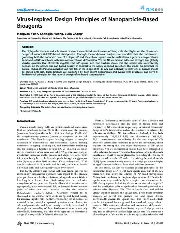 (PDF) Virus-Inspired Design Principles of Nanoparticle-Based Bioagents