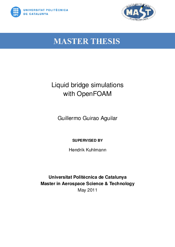(PDF) Liquid bridge simulations with OpenFOAM