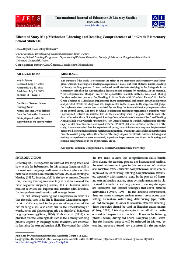 (PDF) Effects of Story Map Method on Listening and Reading ...