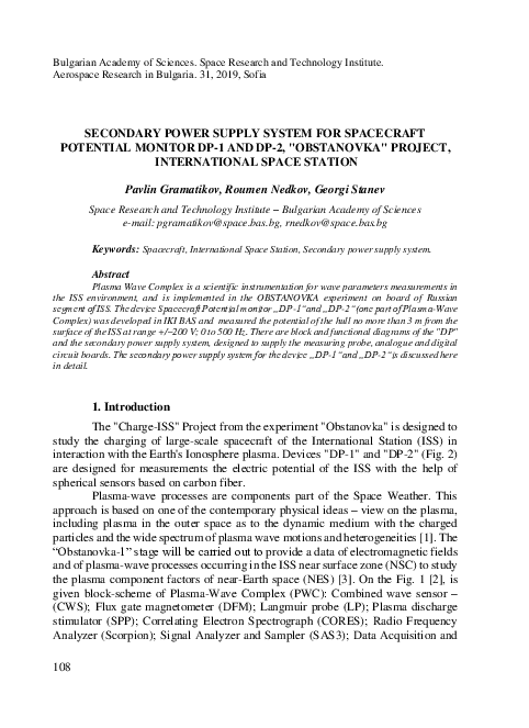 (PDF) Secondary power supply system for spacecraft potential monitor DP ...
