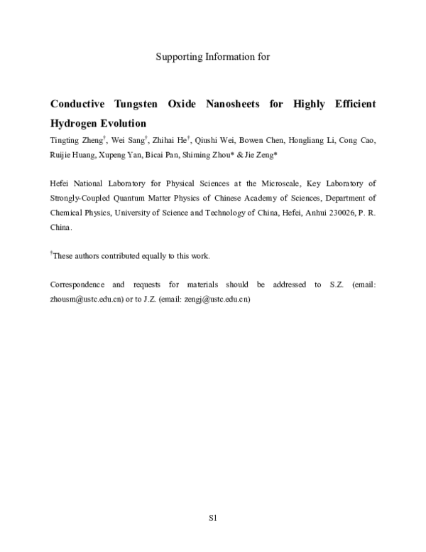 (PDF) Conductive Tungsten Oxide Nanosheets for Highly Efficient ...