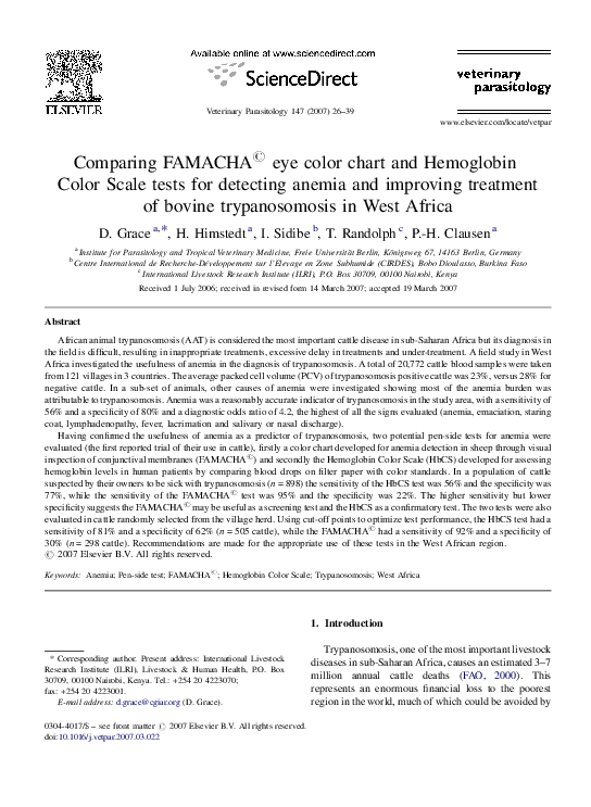 (PDF) Comparing FAMACHA© eye color chart and Hemoglobin Color Scale ...