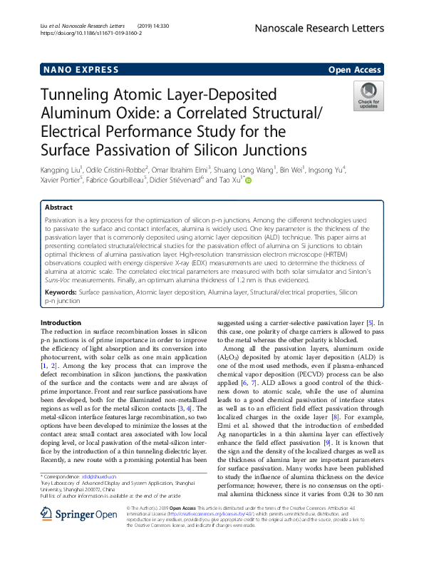 (PDF) Tunneling Atomic Layer-Deposited Aluminum Oxide: a Correlated ...