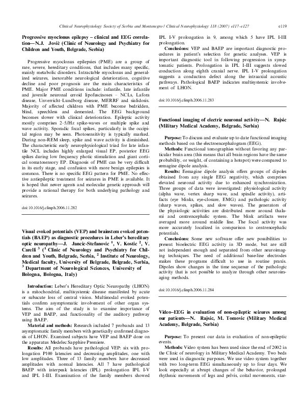 (PDF) Visual evoked potentials (VEP) and brainstem evoked potentials ...