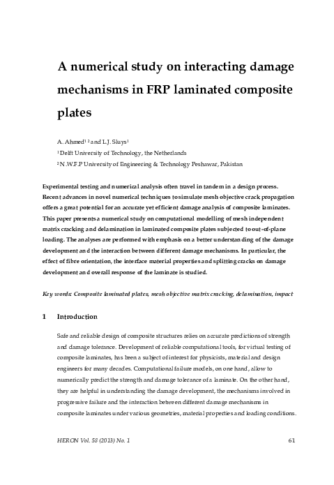 (PDF) A numerical study on interacting damage mechanisms in FRP ...