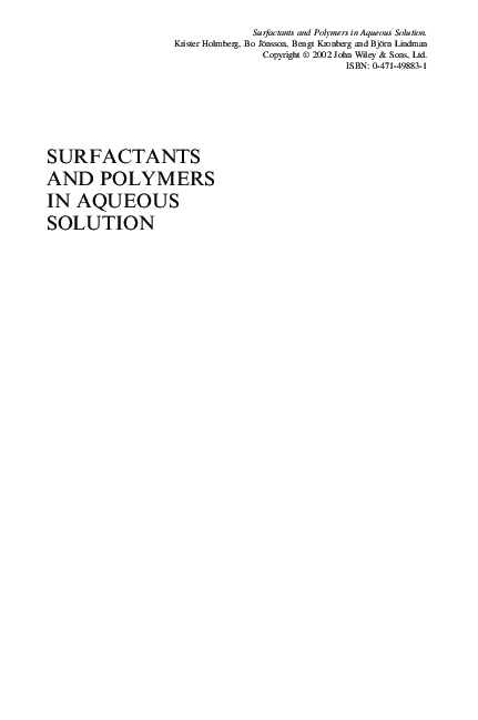 (PDF) Surfactants and Polymers in Aqueous Solution