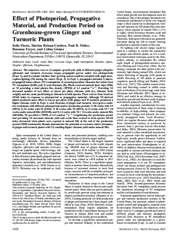 (PDF) Effect of Photoperiod, Propagative Material, and Production ...