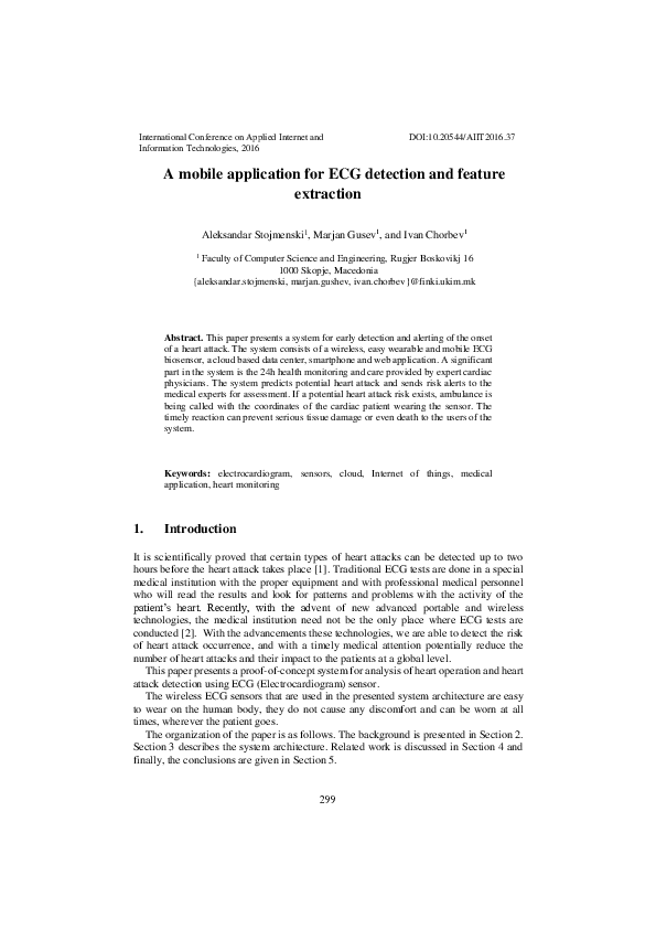 Pdf A Mobile Application For Ecg Detection And Feature Extraction