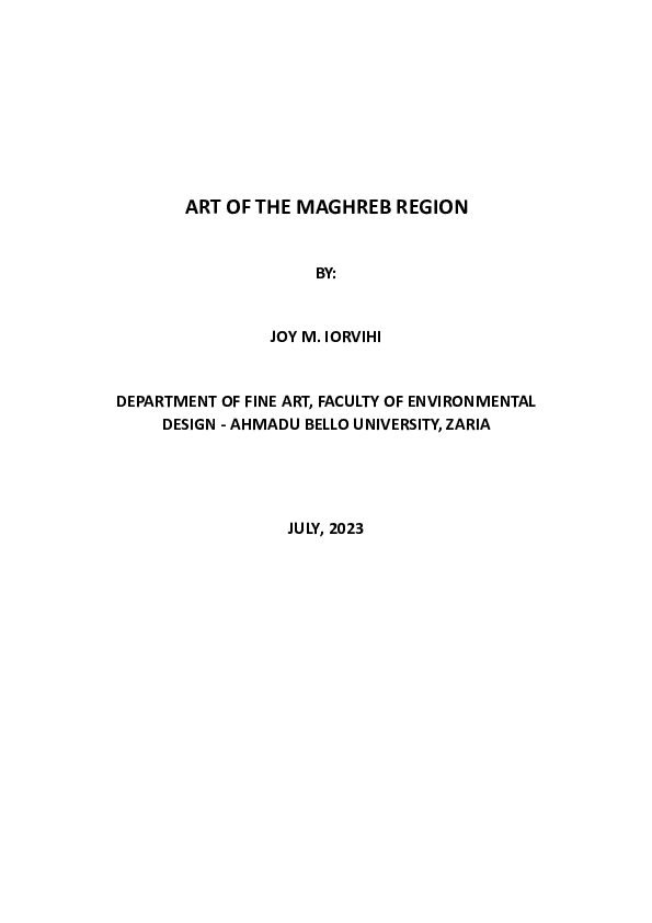 (DOC) ART OF THE MAGHREB REGION
