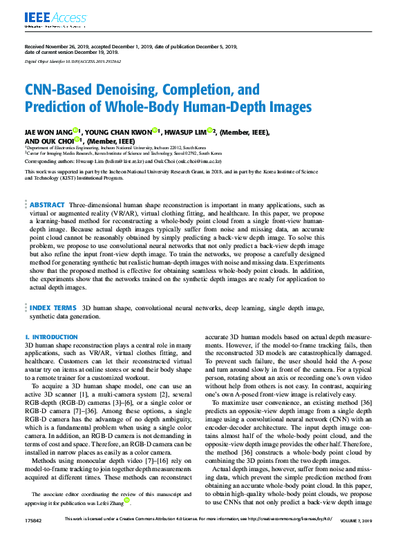 (PDF) CNN-Based Denoising, Completion, and Prediction of Whole-Body ...