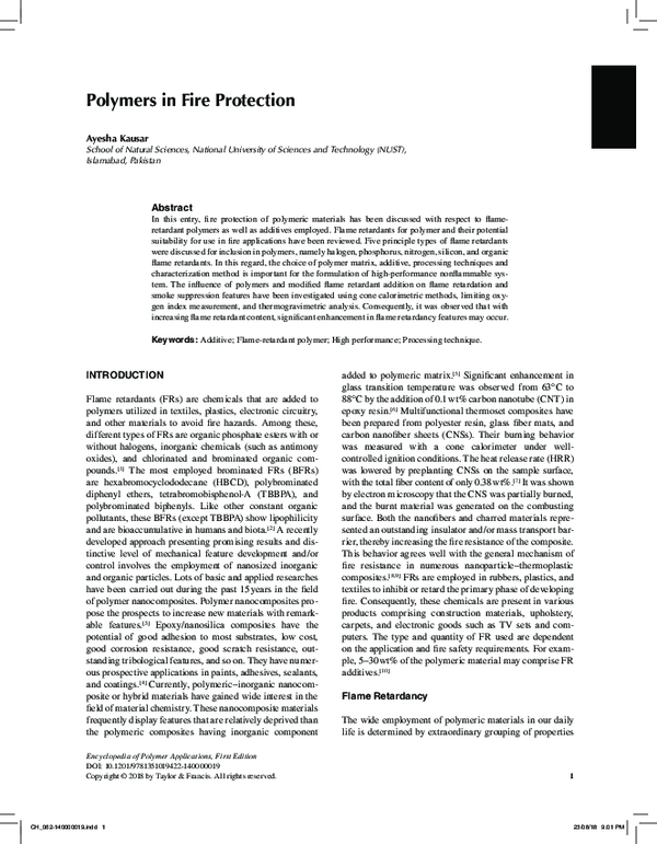 (PDF) Polymers in Fire Protection