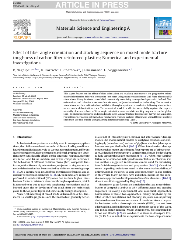 Pdf Effect Of Fiber Angle Orientation And Stacking Sequence On Mixed Mode Fracture Toughness