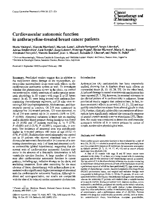 (PDF) Cardiovascular autonomic function in anthracycline-treated breast ...