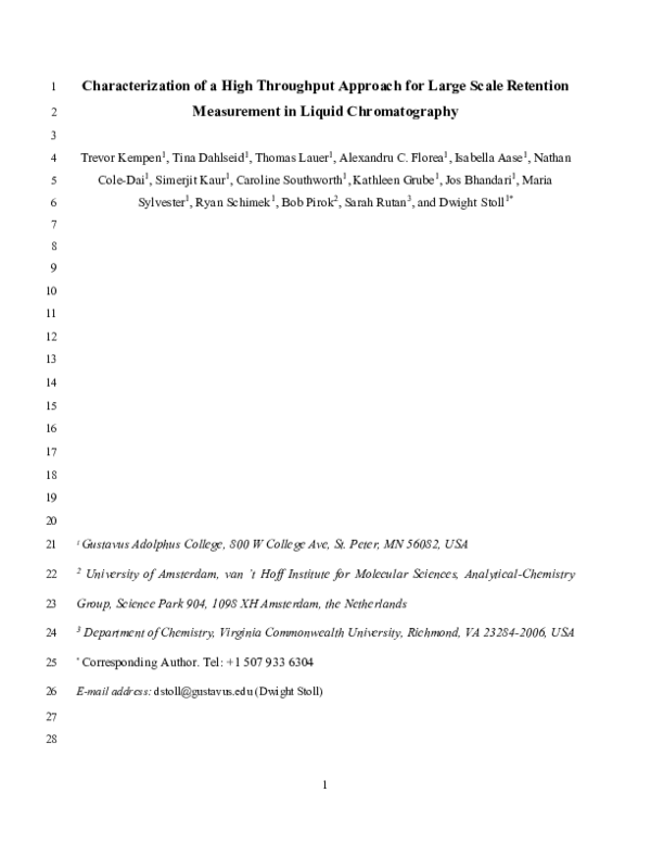 (PDF) Characterization of a High Throughput Approach for Large Scale ...