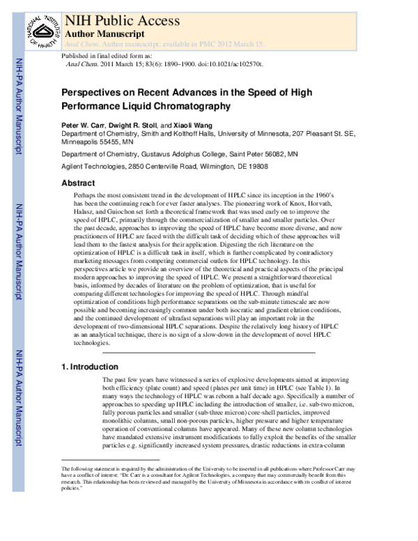 (PDF) Perspectives on Recent Advances in the Speed of High-Performance ...