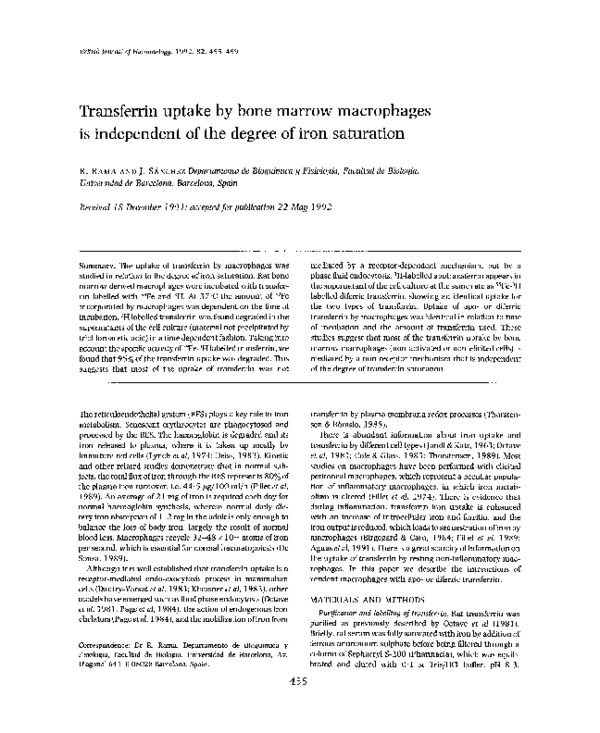 (PDF) Transferrin uptake by bone marrow macrophages is independent of ...