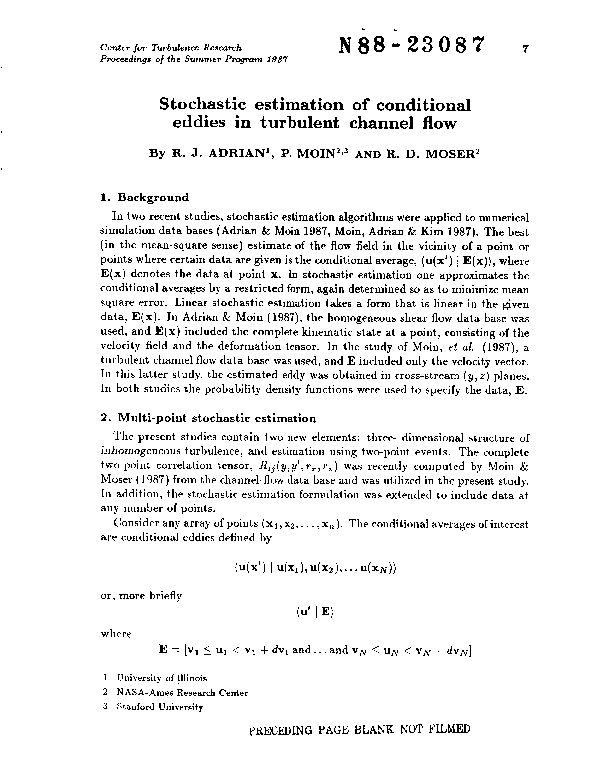 (PDF) Stochastic estimation of conditional eddies in turbulent channel flow