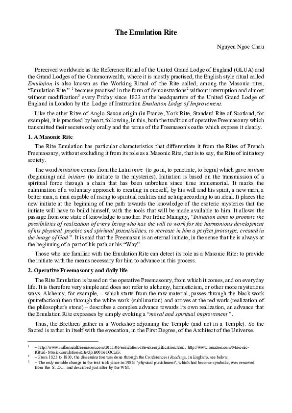 (PDF) The Emulation Rite