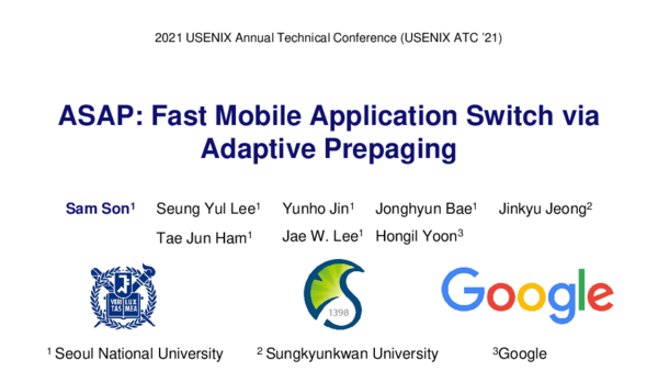 (PDF) ASAP: Fast Mobile Application Switch via Adaptive Prepaging