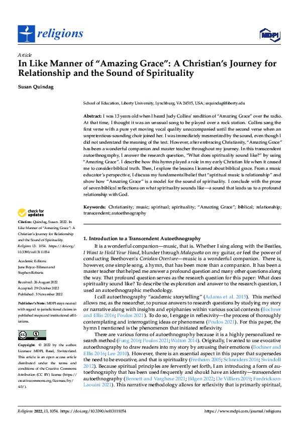 (PDF) In Like Manner of “Amazing Grace”: A Christian’s Journey for ...