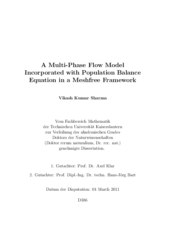 (PDF) A Multi-Phase Flow Model Incorporated with Population Balance Equation in a Meshfree Framework