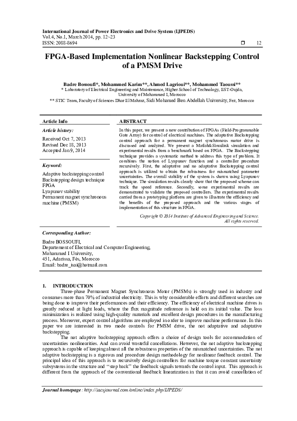 Pdf Improved Torque Control Performance Of Direct Torque Control For