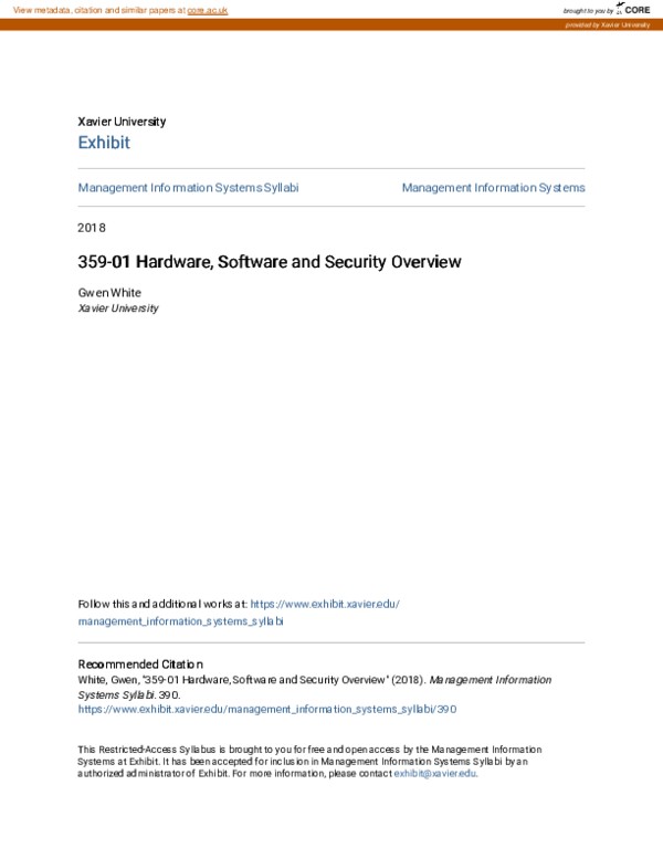 (PDF) 359-01 Hardware, Software and Security Overview