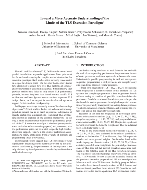 (PDF) Toward a more accurate understanding of the limits of the TLS execution paradigm | Salman ...