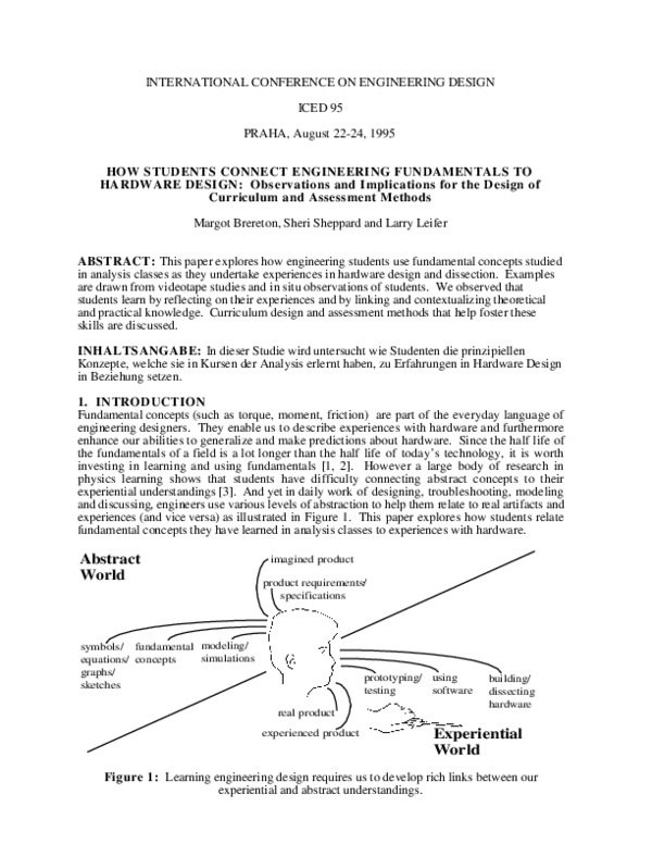 (PDF) How students connect engineering fundamentals to hardware design: observations and ...