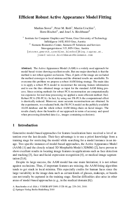 (PDF) Efficient Robust Active Appearance Model Fitting