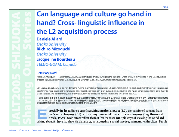 (PDF) Can Language and Culture Go Hand in Hand? Cross-Linguistic ...
