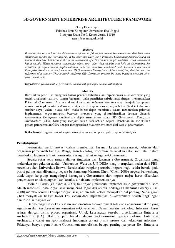 (PDF) 3D Government Enterprise Architecture Framework