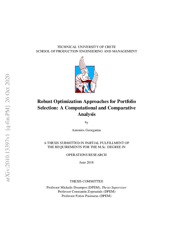 (PDF) Robust Optimization Approaches for Portfolio Selection: A Computational and Comparative ...