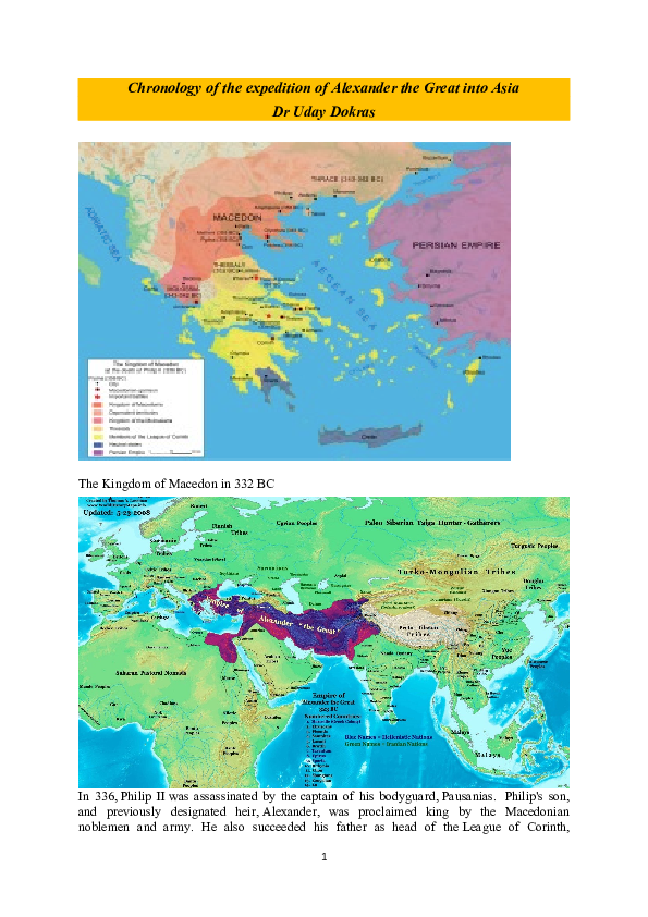 (DOC) Chronology of the expedition of Alexander the Great into Asia