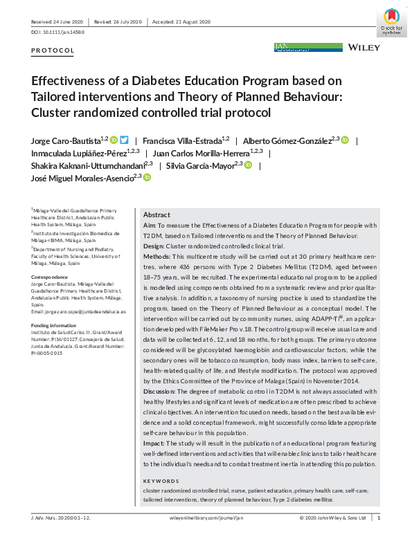 (PDF) Effectiveness of a Diabetes Education Program based on Tailored ...