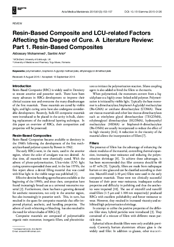 (PDF) Resin-Based Composite and LCU-related Factors Affecting the ...