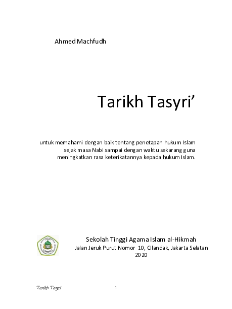 (PDF) Tarikh tasyri'