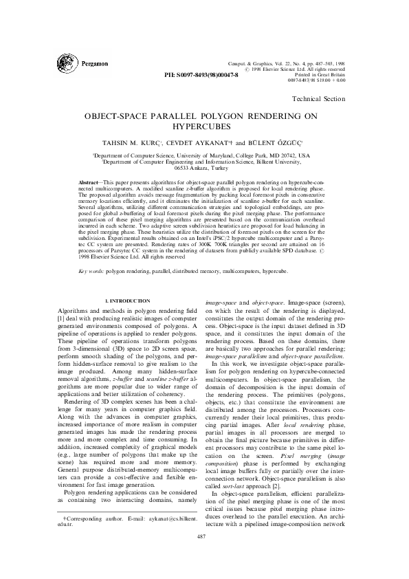 (PDF) Object-space parallel polygon rendering on hypercubes