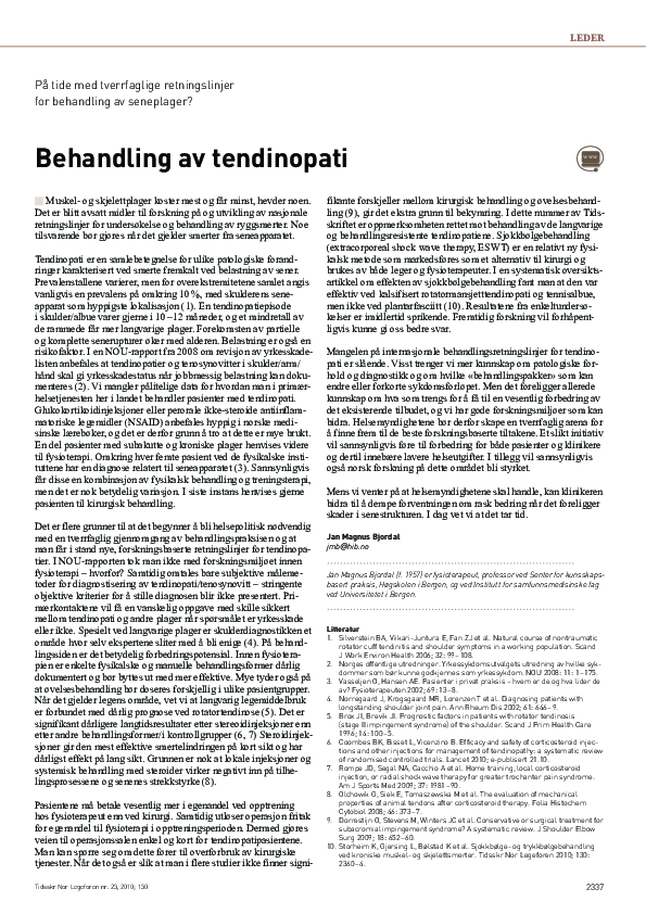 (PDF) Behandling av tendinopati